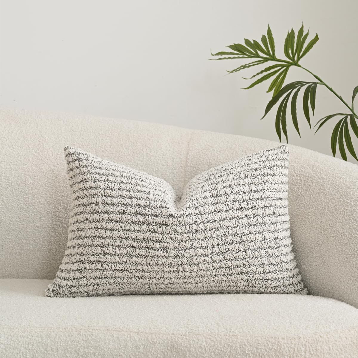 Amazon.com: Sunkifover Textured Boucle Lumbar Pillow Covers 12x20 Inch ...
