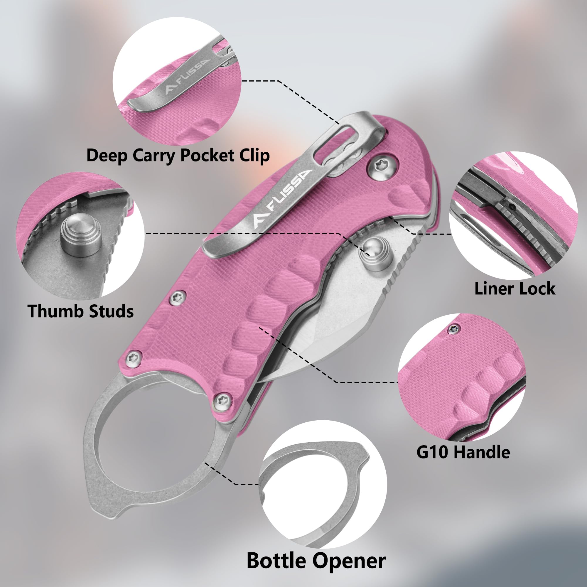 Snapklik.com : FLISSA 4" Small Folding Pocket Knife, Lightweight ...