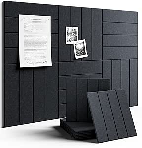 Fluxynara Felt Bulletin Board Tiles Large 48" x 36" Cork Board ...