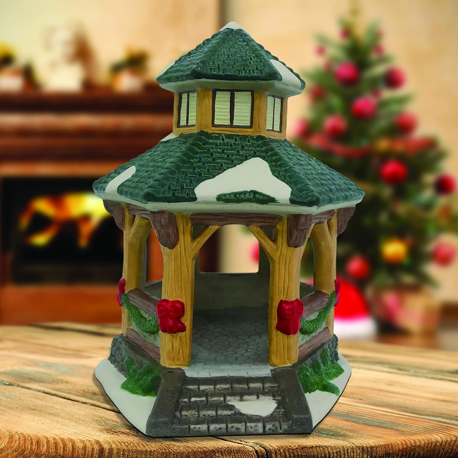 Amazon.com: Crosslight - Christmas Village Snowy Gazebo - Indoor ...