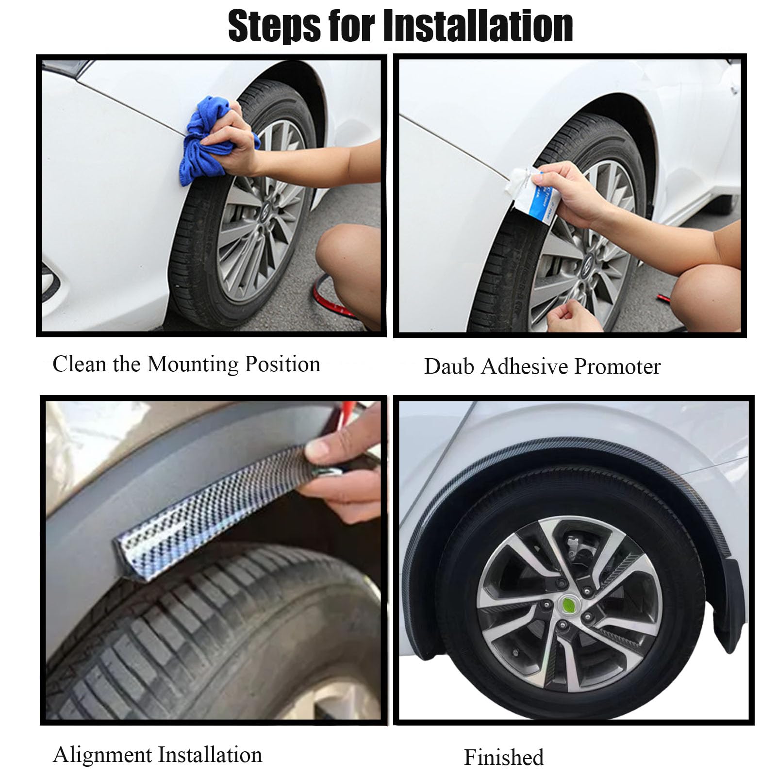 Snapklik.com : Fender Flares, 4.9Ft/1.5m Universal Carbon Fiber Car ...
