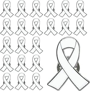 Amazon.com: 25/50/100/200pcs White Ribbon Pin White Ribbon Brooches ...