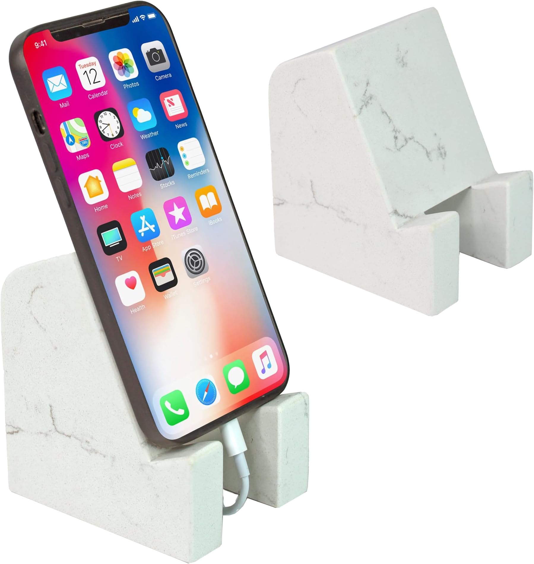 Amazon.com: CHISELED ST DF SK Elegant and Versatile White Marble Phone ...