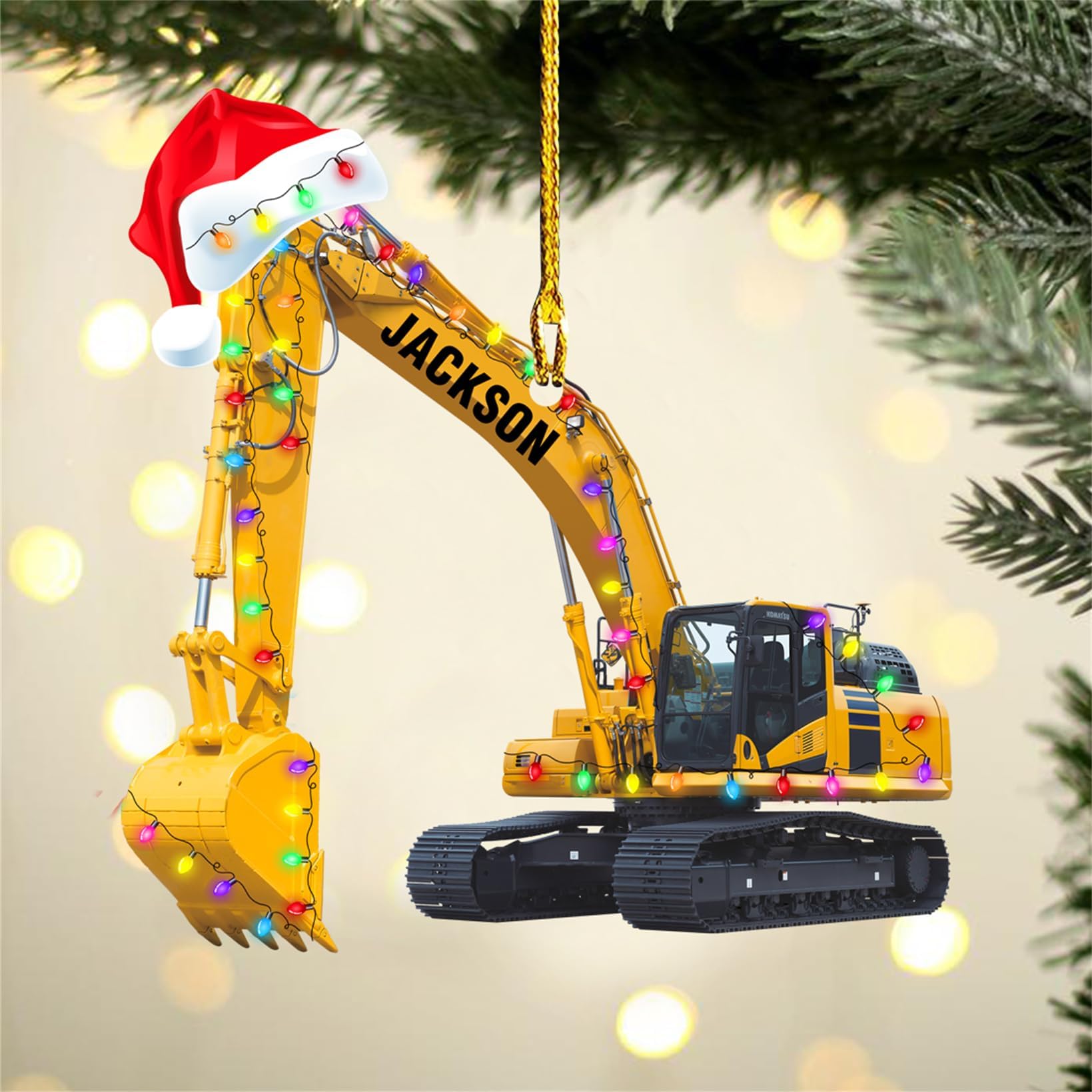 Amazon.com: Personalized Excavators Christmas Tree Ornament Acrylic ...