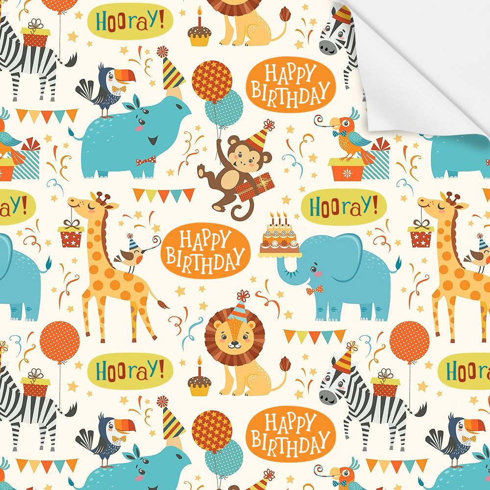 Printable Birthday Wrap PRINTED GLOSS WRAPPING PAPER HAPPY BIRTHDAY