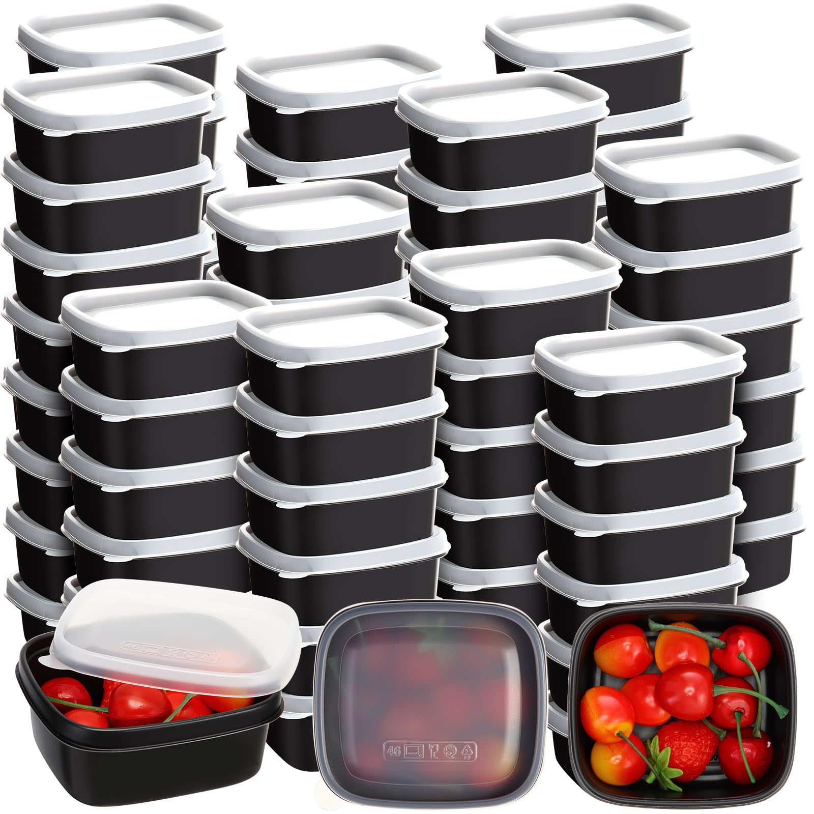 Roshtia 100 Pcs Food Storage Containers with Lids Plastic 1 Compartment ...