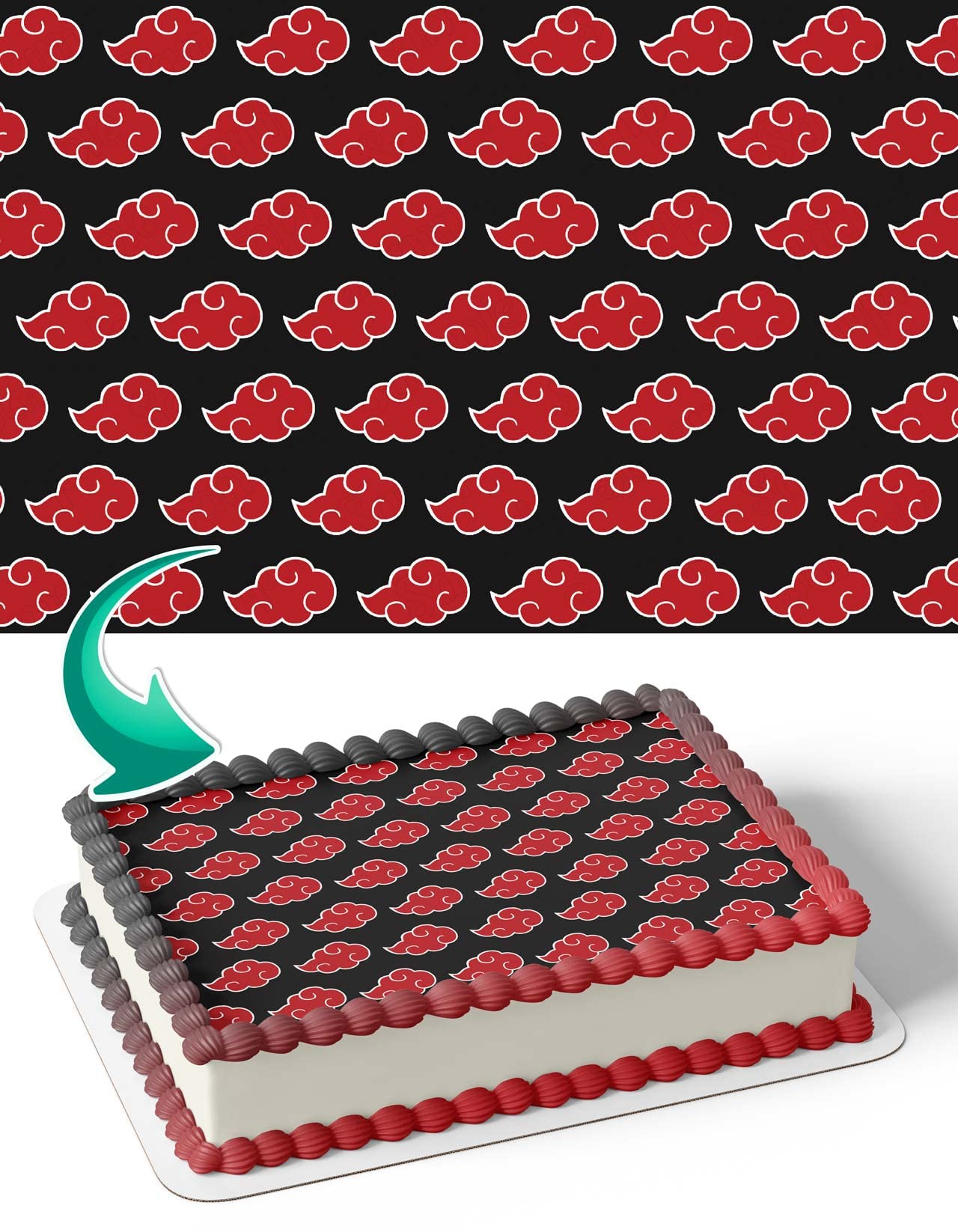 Amazon.com: Cakecery Akatsuki Wrap Edible Cake Image Topper ...