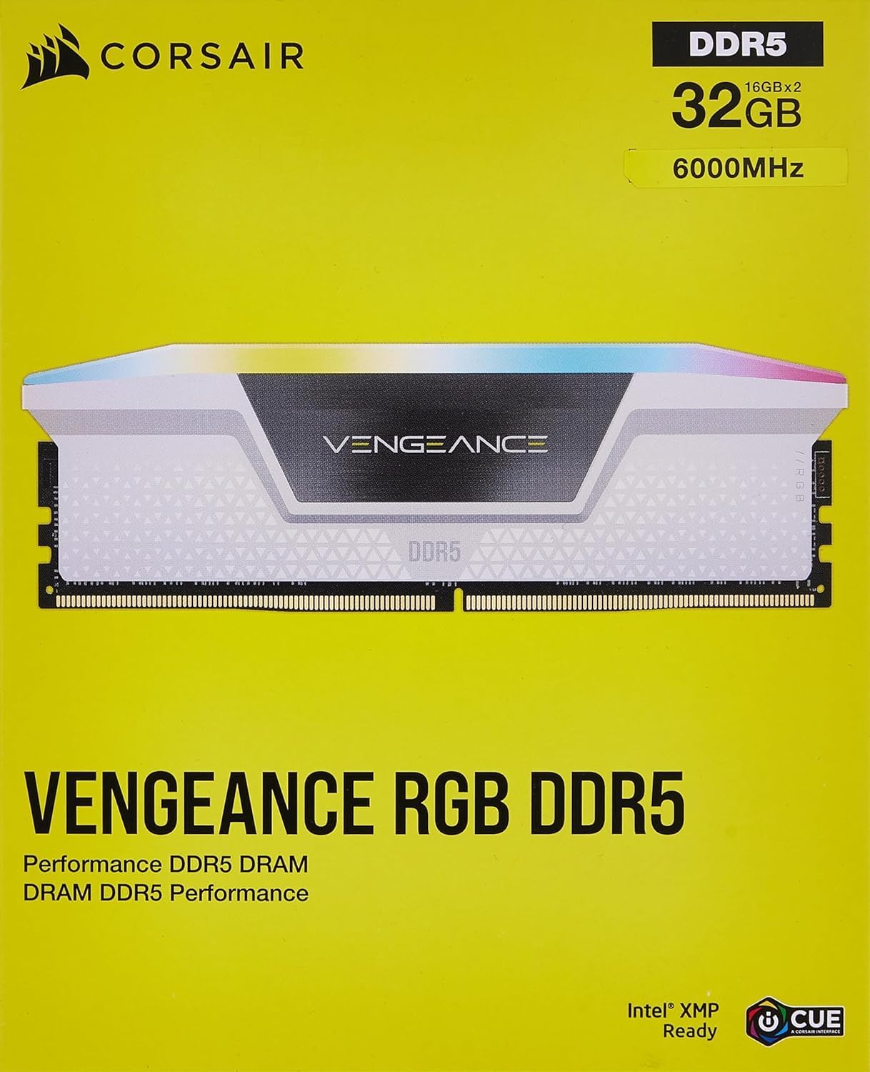 Corsair Vengeance RGB DDR5 RAM de 32 GB (2 x 16 GB) 6000 MHz CL30 Intel XMP iCUE Compatible con ...