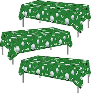 Amazon.com: PHOGARY 3-Piece Golf Tablecloth Set, Green, Rectangular ...