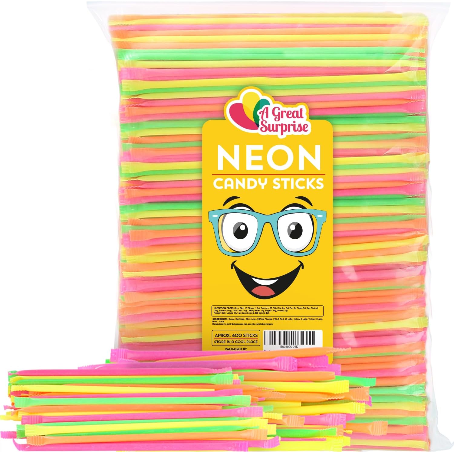Amazon.com: Candy Filled Straws Powder Sticks - Bulk Set of 240 - Party ...
