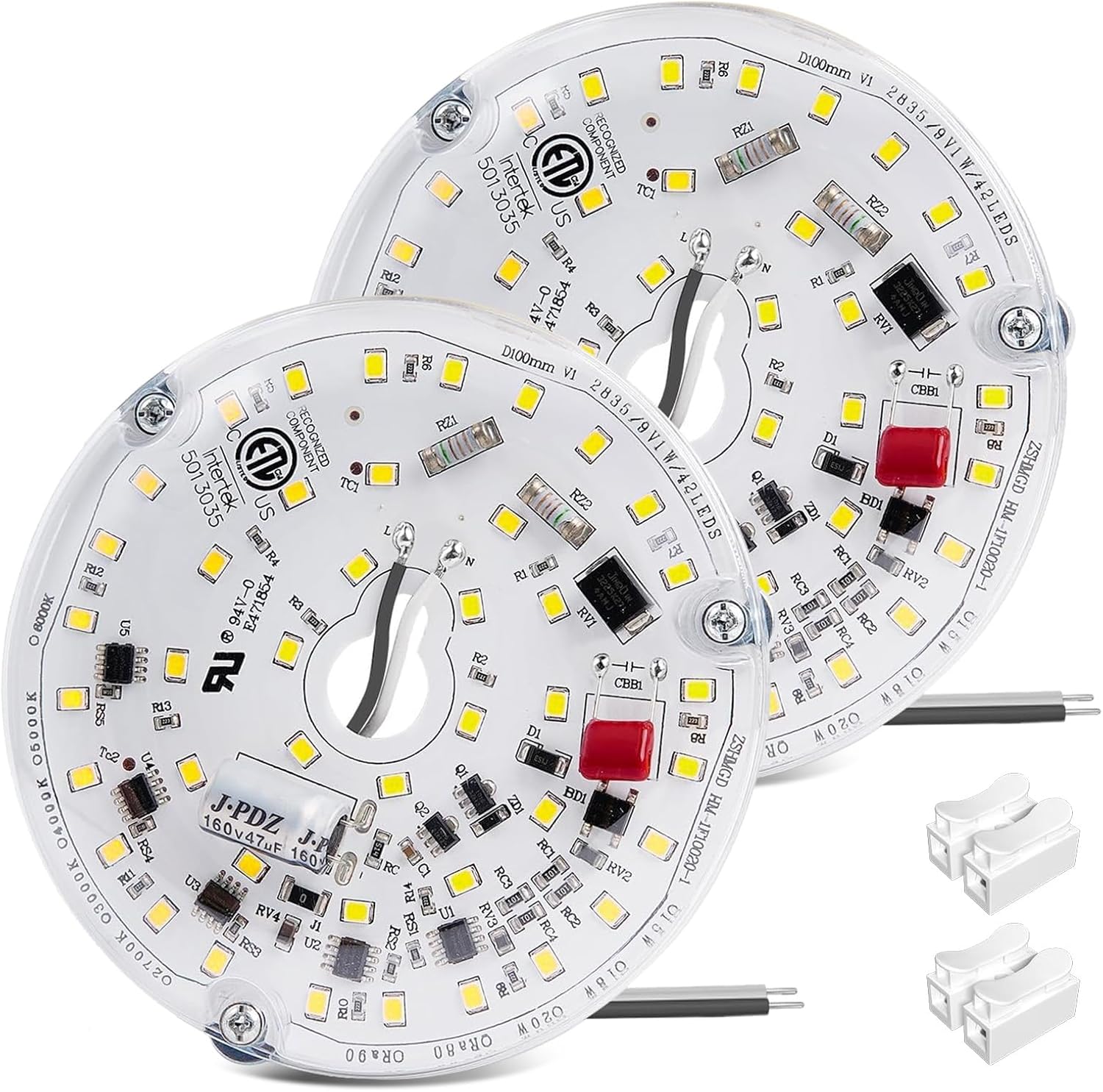 Lamptobe 4 Inch Ceiling Fan LED Light Replacement 2-Pack, 15W 5000K ...