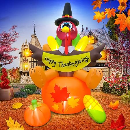 Amazon.com: VIVOHOME 6ft Height Happy Thanksgiving Inflatable LED ...
