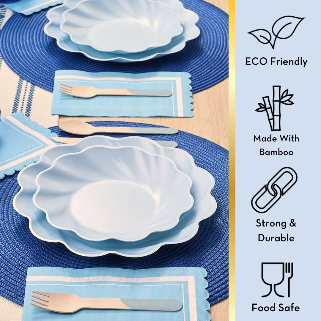 Snapklik.com : Eco-Friendly Compostable Party Plates - 24 Piece Set In ...