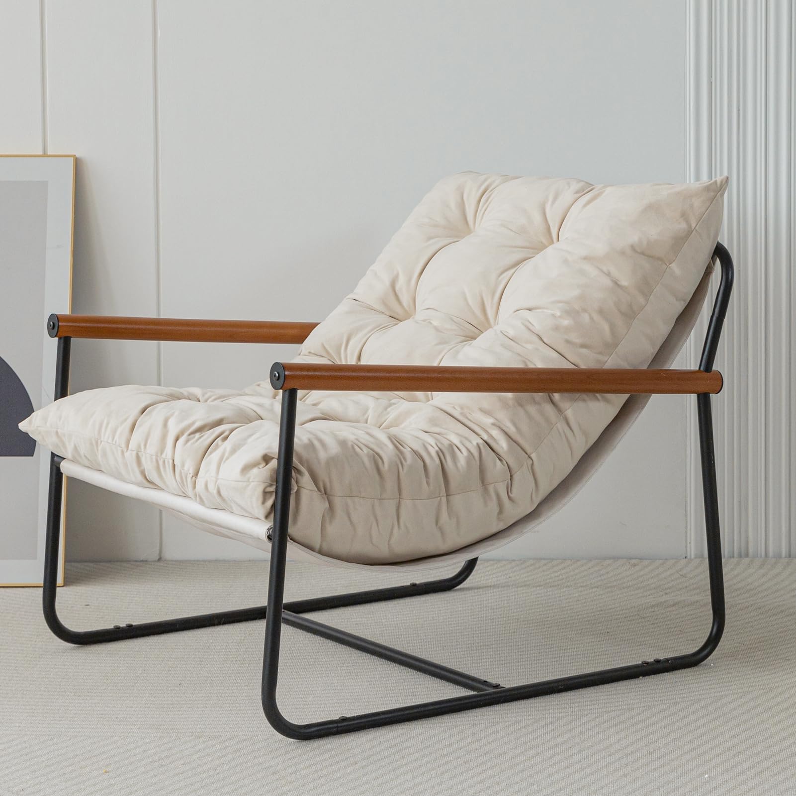 Amazon.com: Homy Grigio Sling Accent Chair Set of 2 Mid Century Modern ...