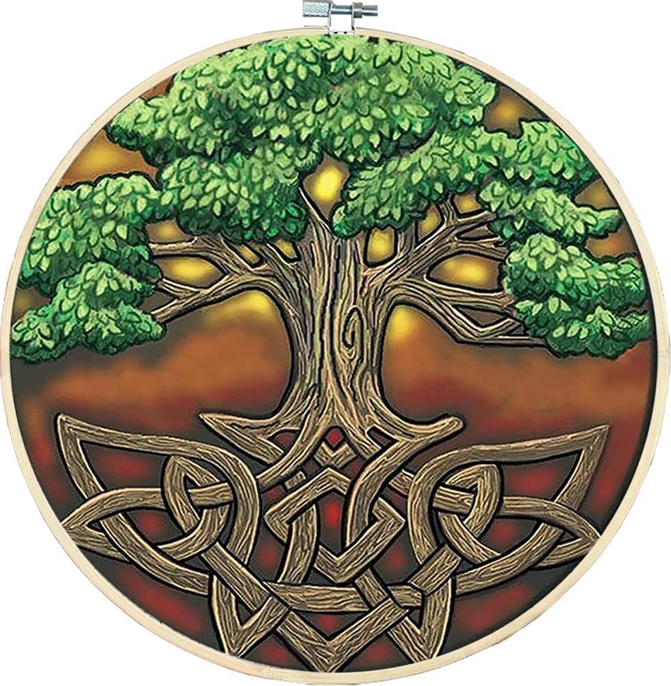 Amazon.com: Stamped Cross Stitch Kits with Frame - Life Tree Embroidery ...