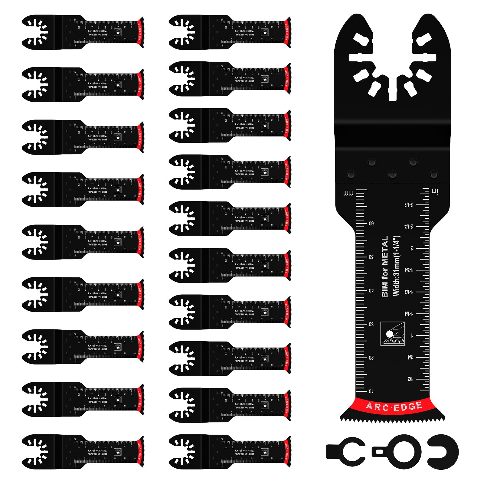 20 PCS Extra Long Bi-Metal Oscillating Saw Blades, Multitool Blades ...