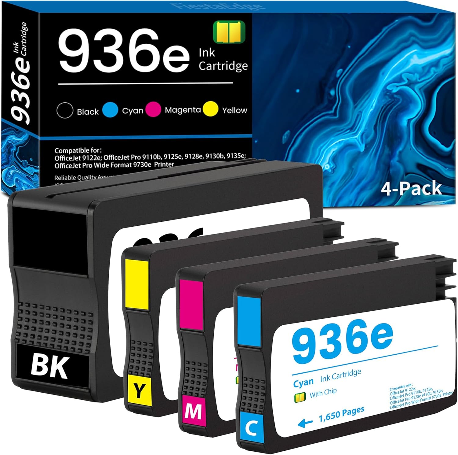 Amazon.com: 936 936e Ink Cartridge (New Chip) 4-Color 936 Ink Bundle ...