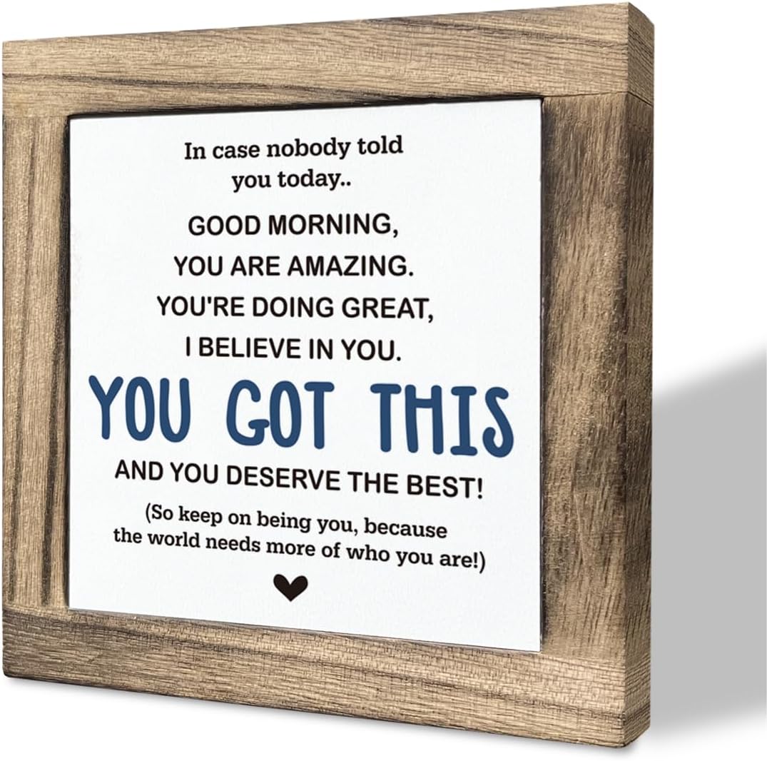 Amazon.com: Inspirational Sign, Box Wood Plaques Desk Décor, Decorative ...