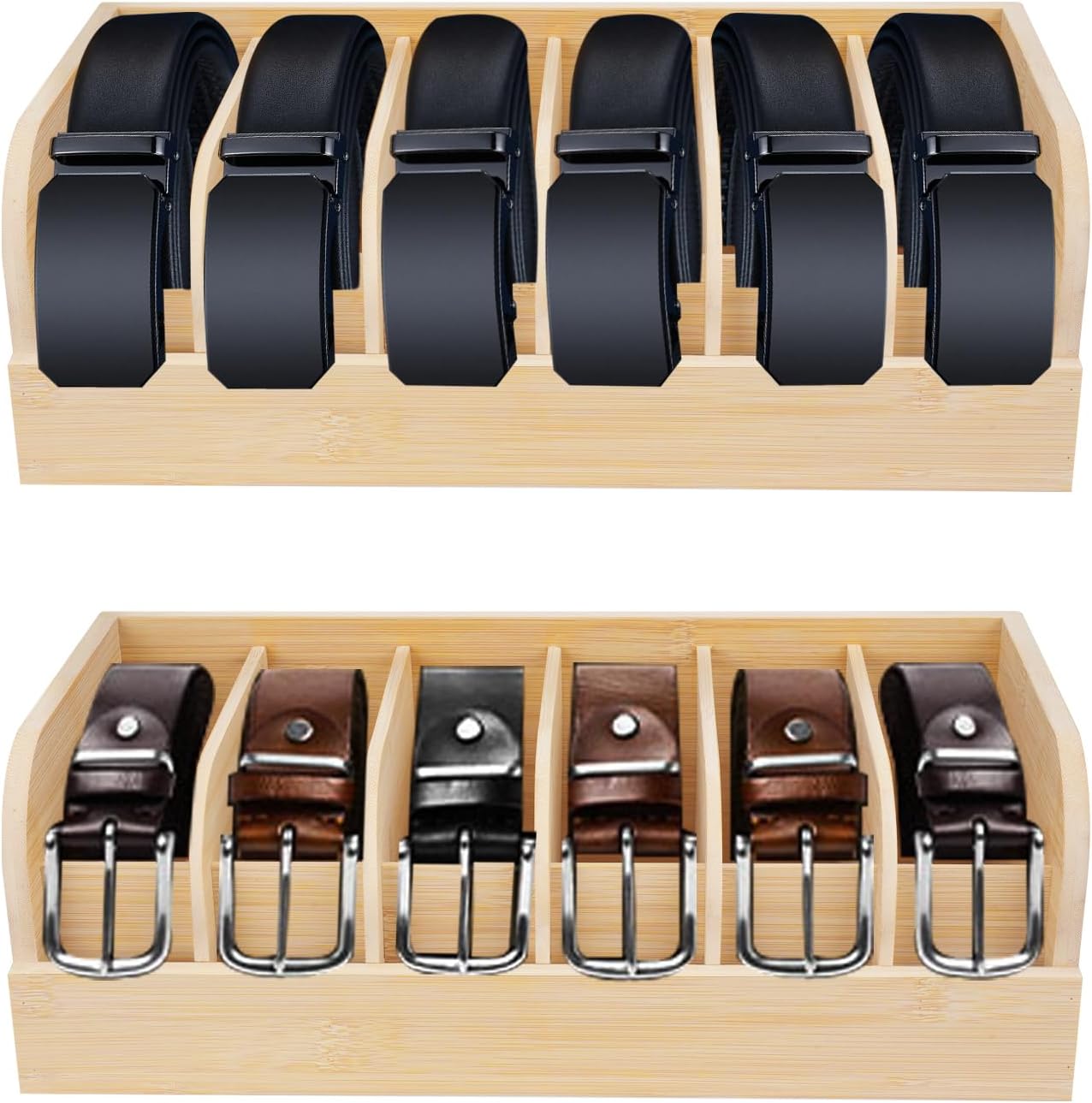 Amazon.com: UGZOO Bamboo Belt Organizer Holder - Belt Holder for Closet ...