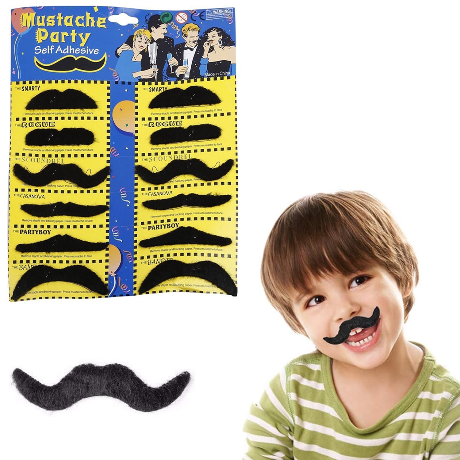 Mustache Themed Party For Girls 48 Piece Self Adhesive Mustache Kit