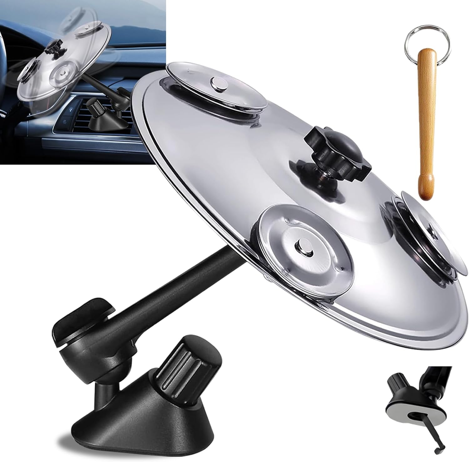 Amazon.com: Kutruda Car Cymbal Air Vent with 6 Mini Cymbals, Car Crash ...