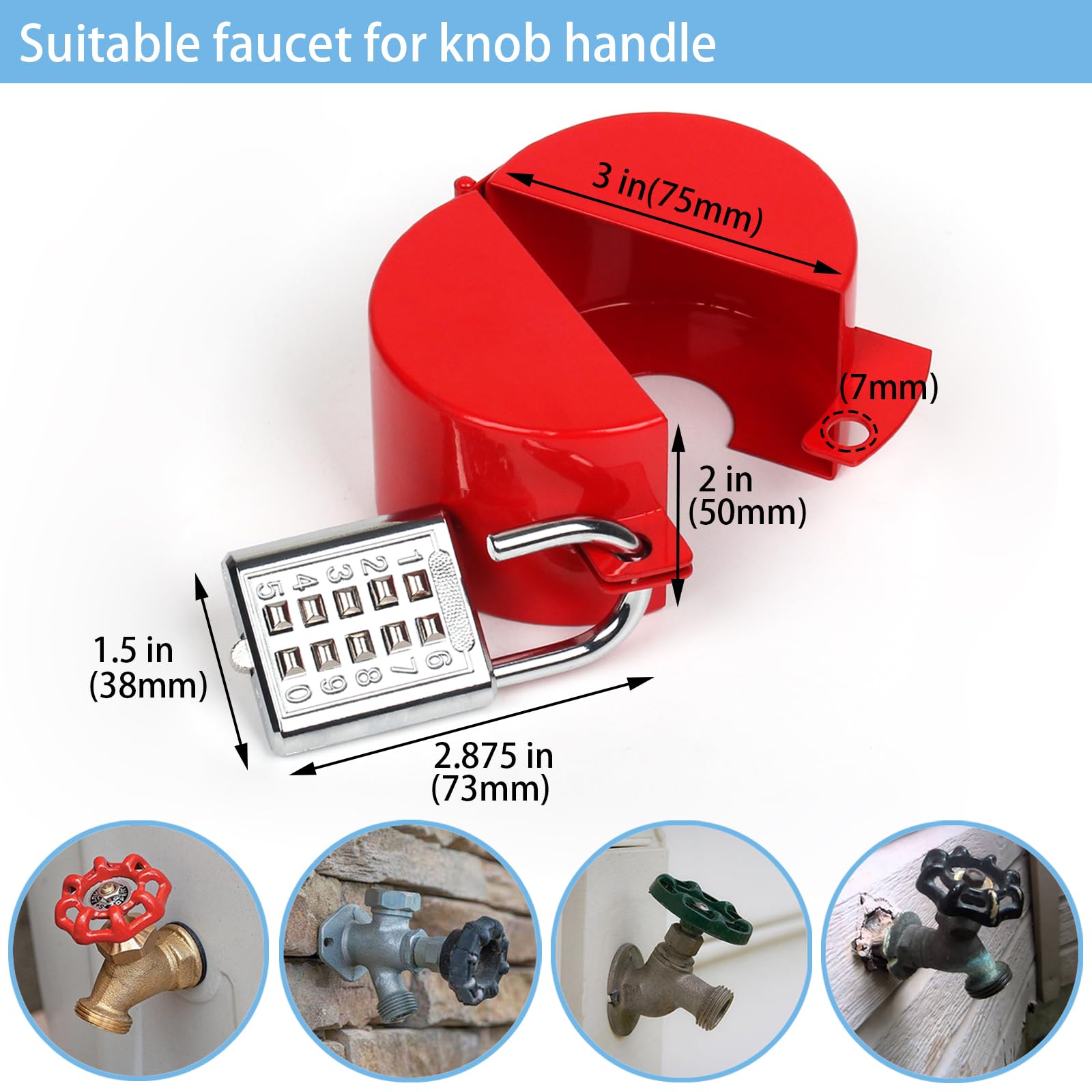 Snapklik.com : TEMEILI Universal Hose Lock - Metal Water Spigot Lock ...