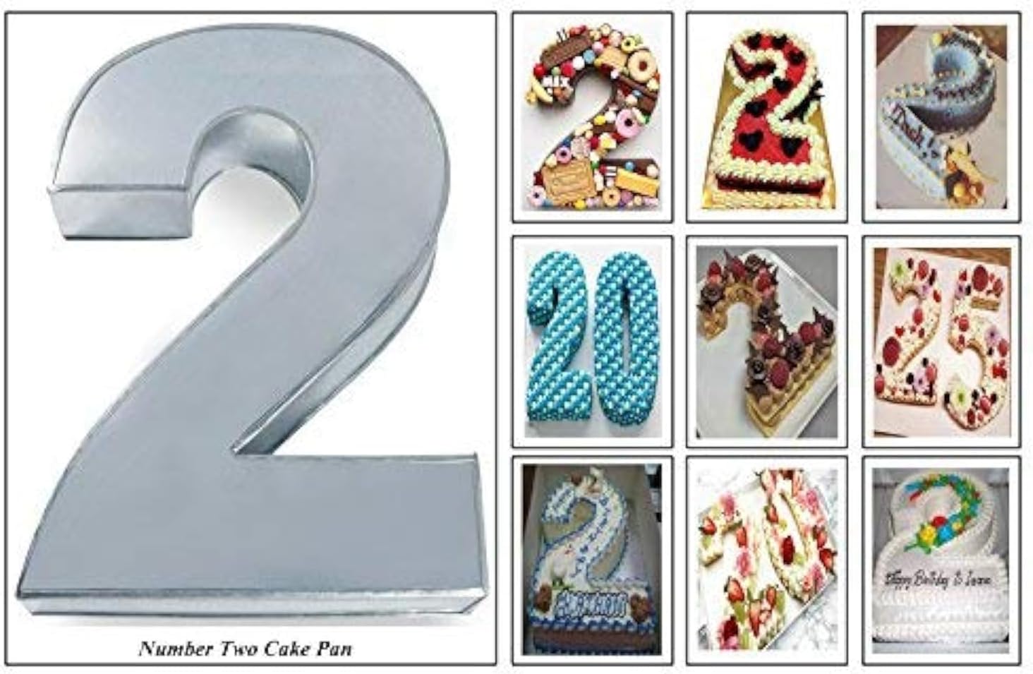Amazon.com: Small Number Two 2 Wedding Birthday Anniversary Cake Baking ...