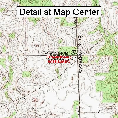 Amazon.com : USGS Topographic Quadrangle Map - Campbellsburg, Indiana ...