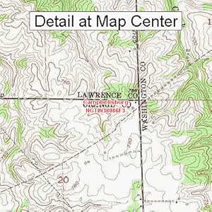 Amazon.com : USGS Topographic Quadrangle Map - Campbellsburg, Indiana ...