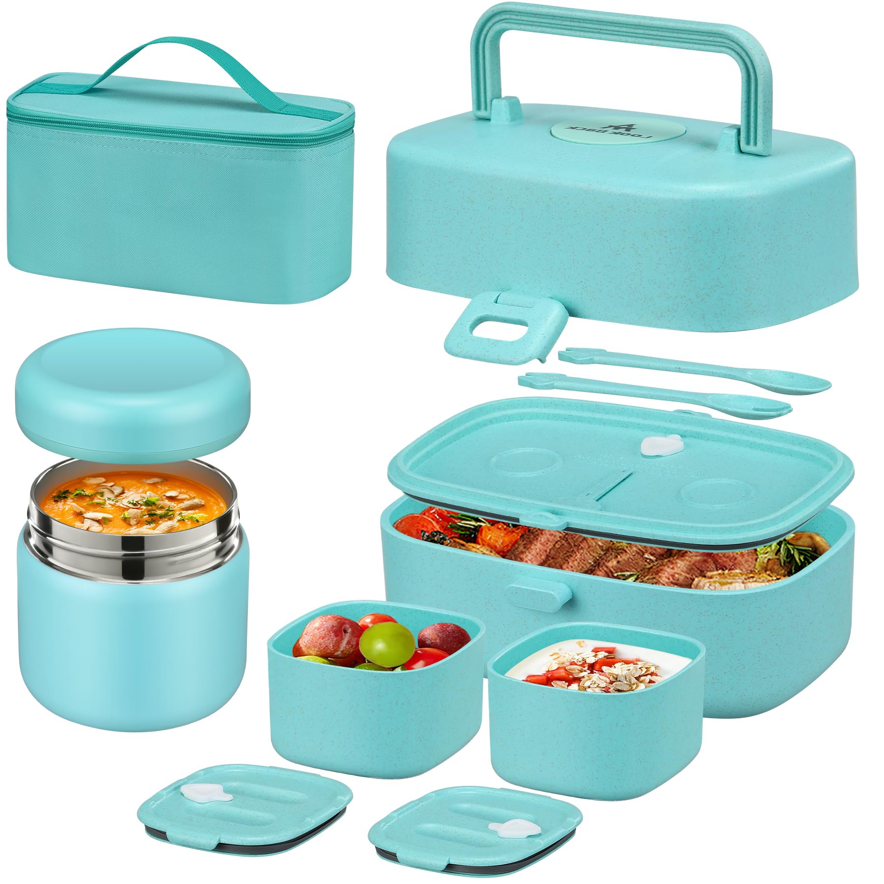 Amazon.com: Pawtong Bento Lunch Box with 8oz Soup Thermo, Kids ...
