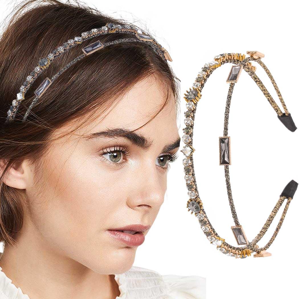 Amazon.com : Firuilo Rhinestones Headbands Vintage Crystal Headbands ...