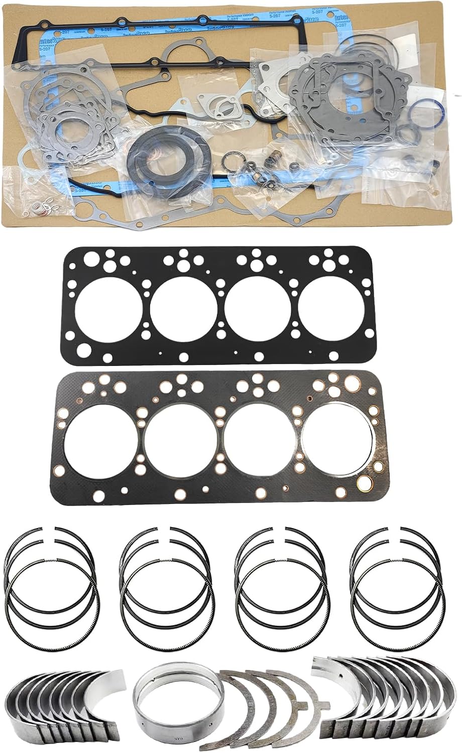 Amazon.com: OCTOT V4300 Engine overhaul Full Gasket Set+Piston ring ...