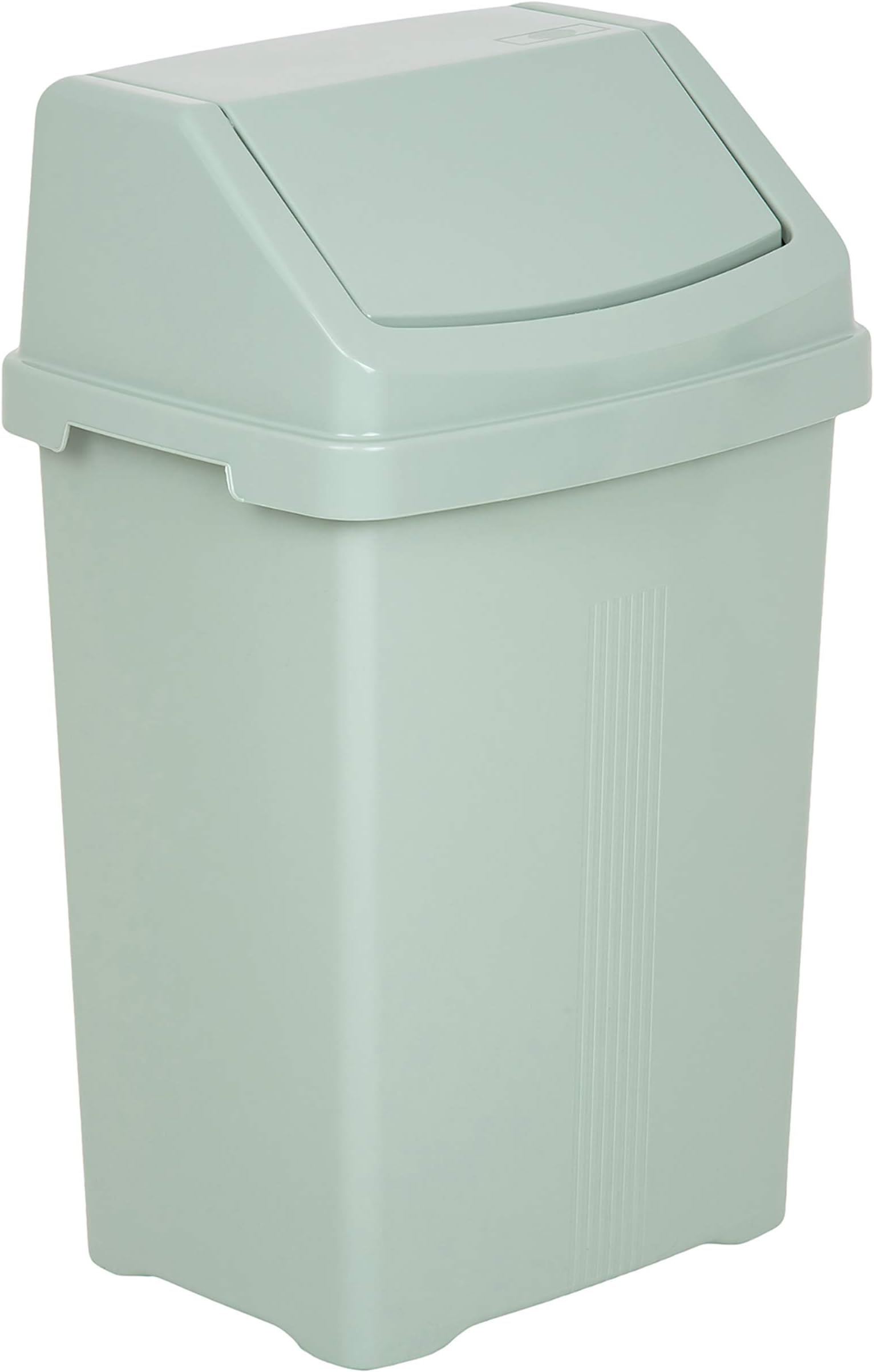 Wham High Grade 50Lt Plastic Silver Sage Flip Top Waste Rubbish Bin ...