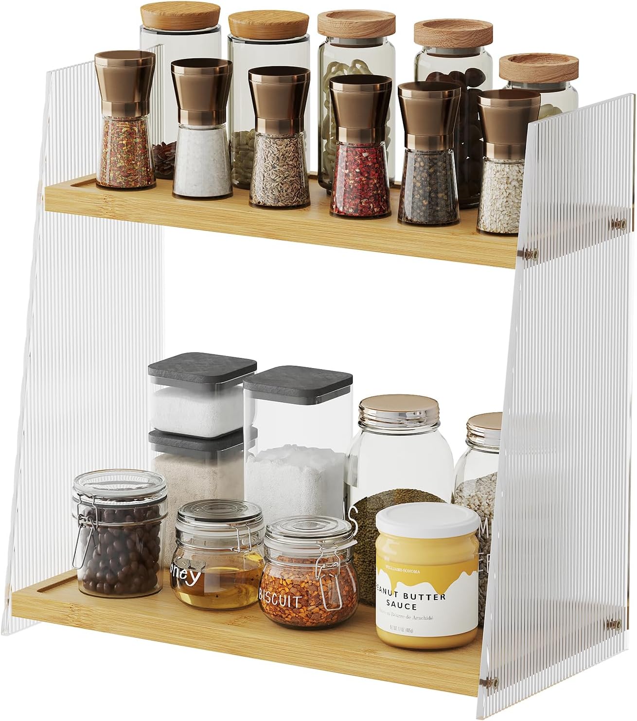 Amazon.com: Simple Houseware Countertop Spice Rack 2-Tier Kitchen Spice ...