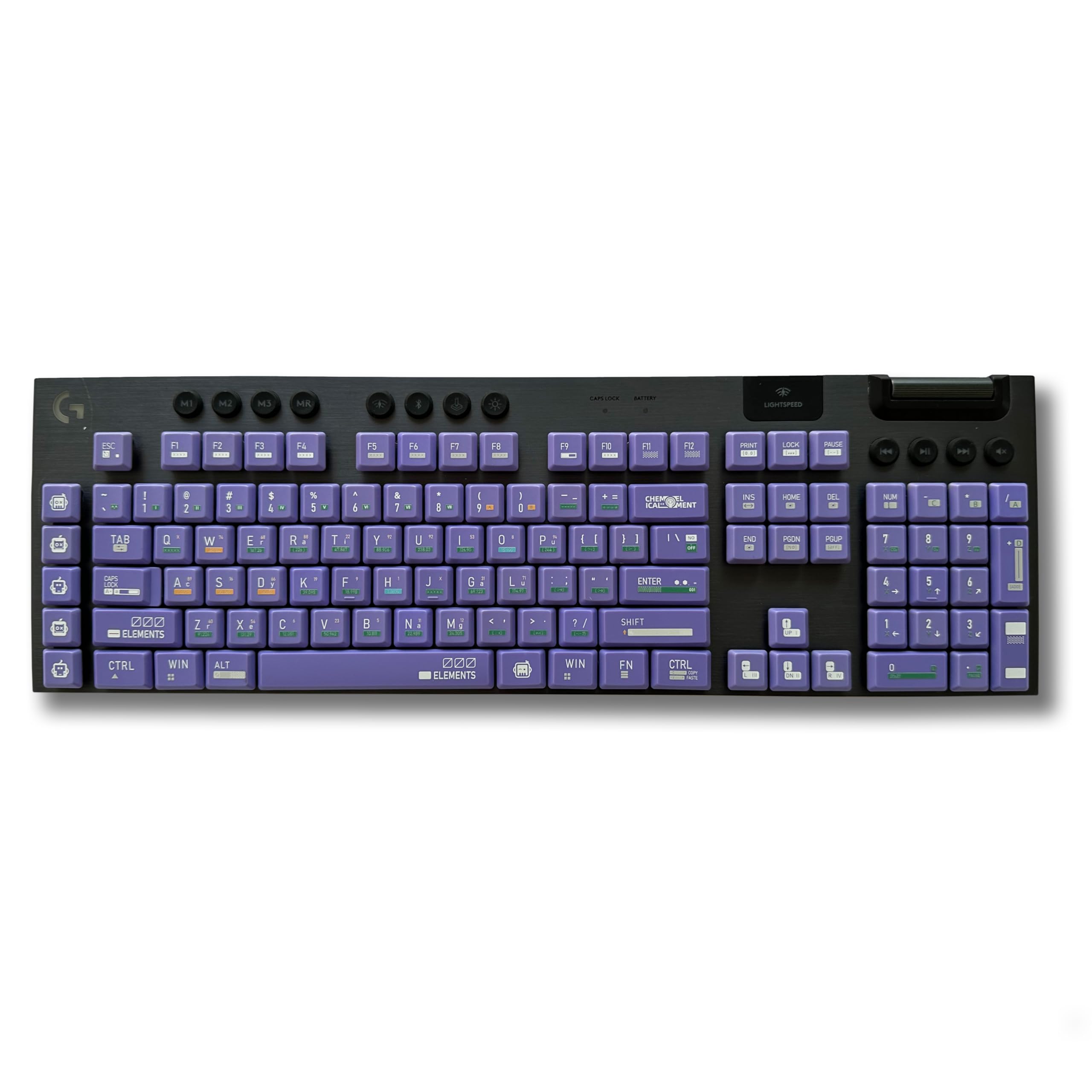 Amazon | 適合ロジクールG 913 TKL G 813 G 915 G 915新しいキーキャップ (紫の化学元素,87キー TKL ...