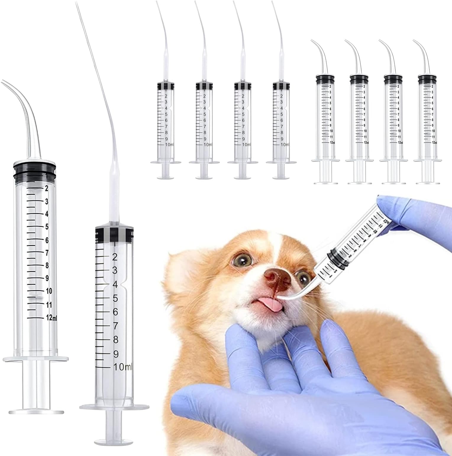 Amazon.com: 10 PCS Baby Bird Feeding Syringe with 5 PCS 12ml Curved Tip ...