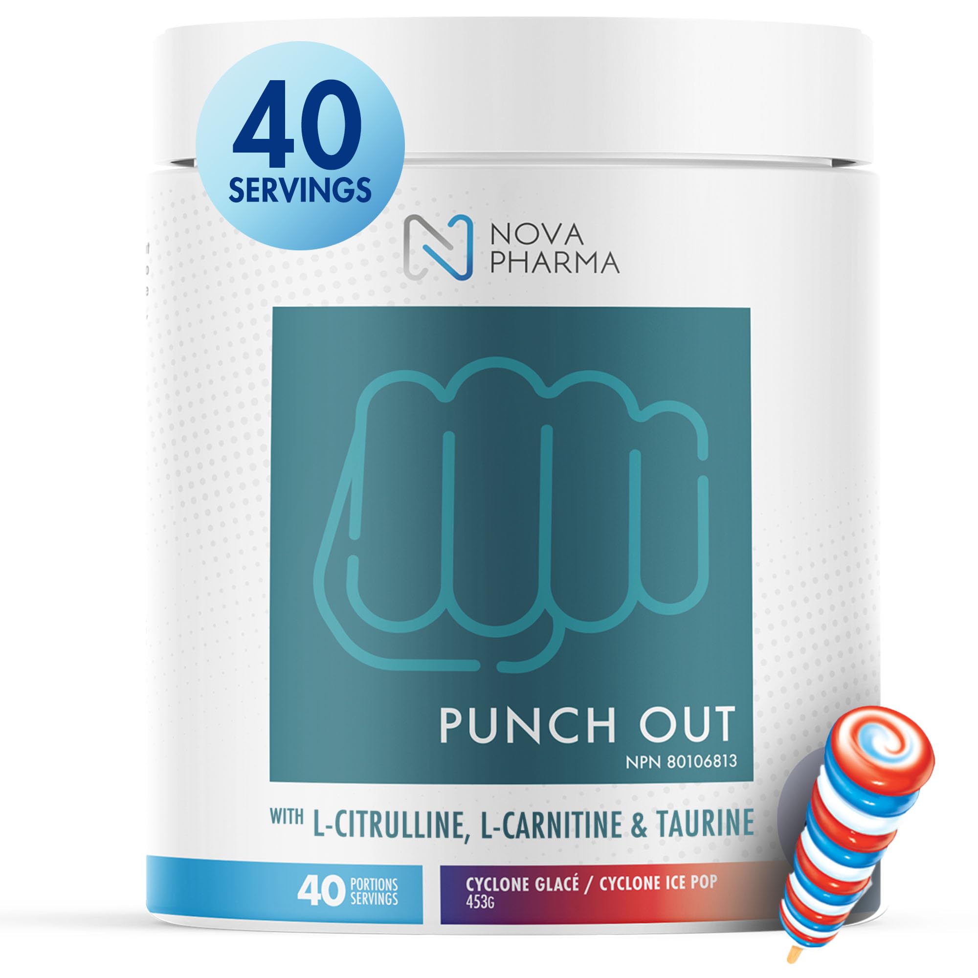 Nova Pharma Punch Out Pre Workout Powder – L-Carnitine and Antioxidant ...