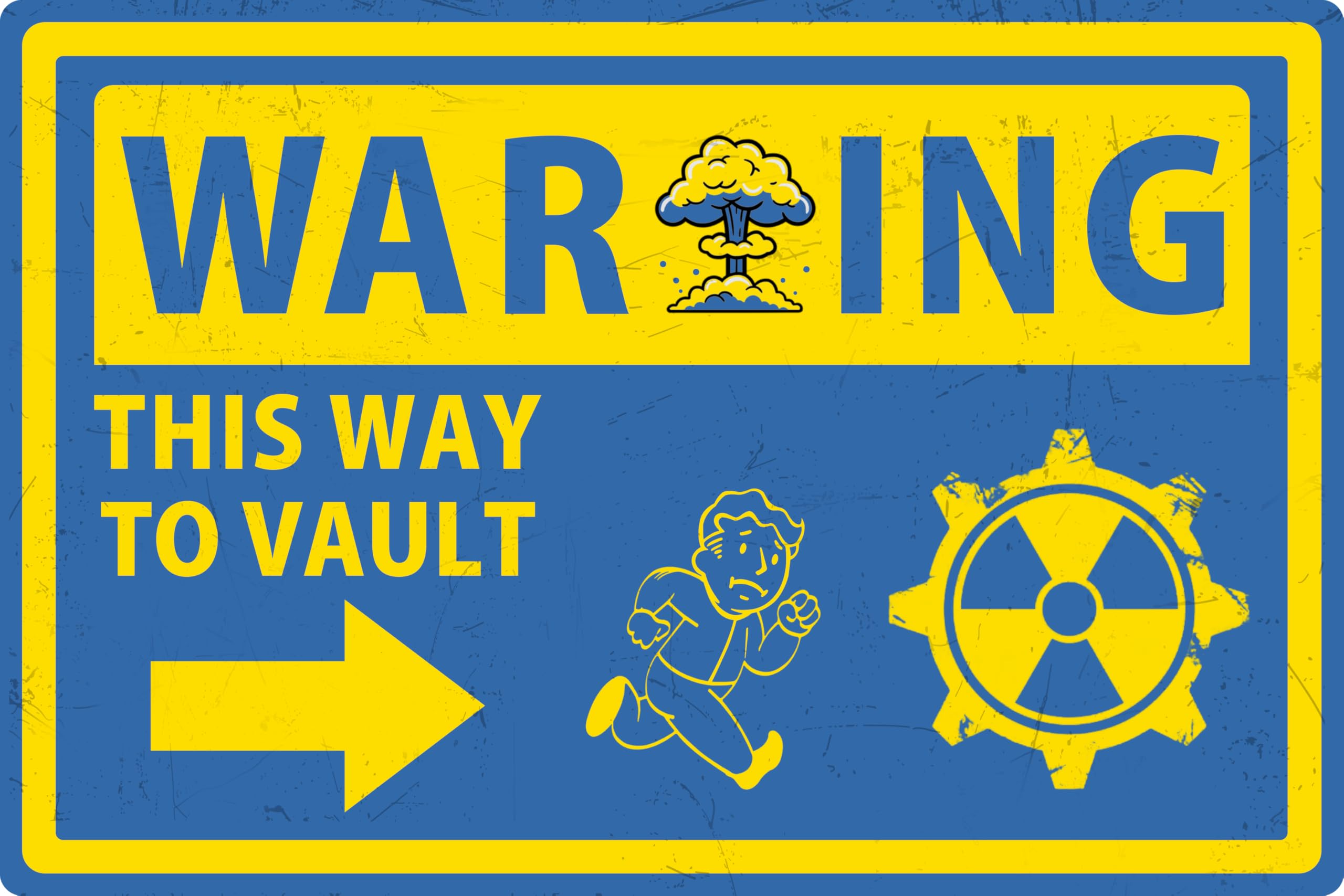 Amazon.com: Flinelife Fallout Shelter Sign, 8x12, Fallout Warning Sign ...