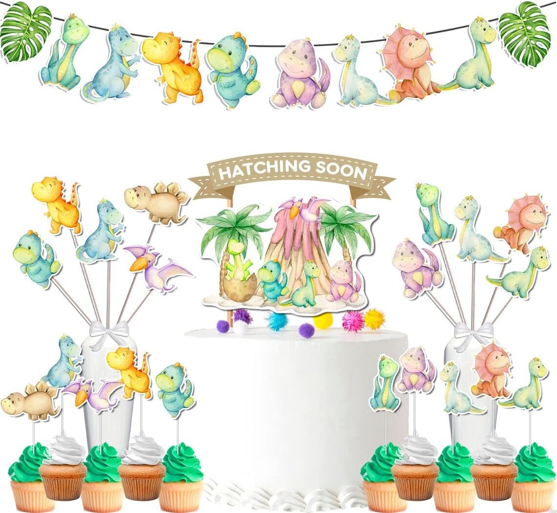 Amazon.com: 100PCS Dinosaur Birthday Party Supplies Dinosaur Baby ...