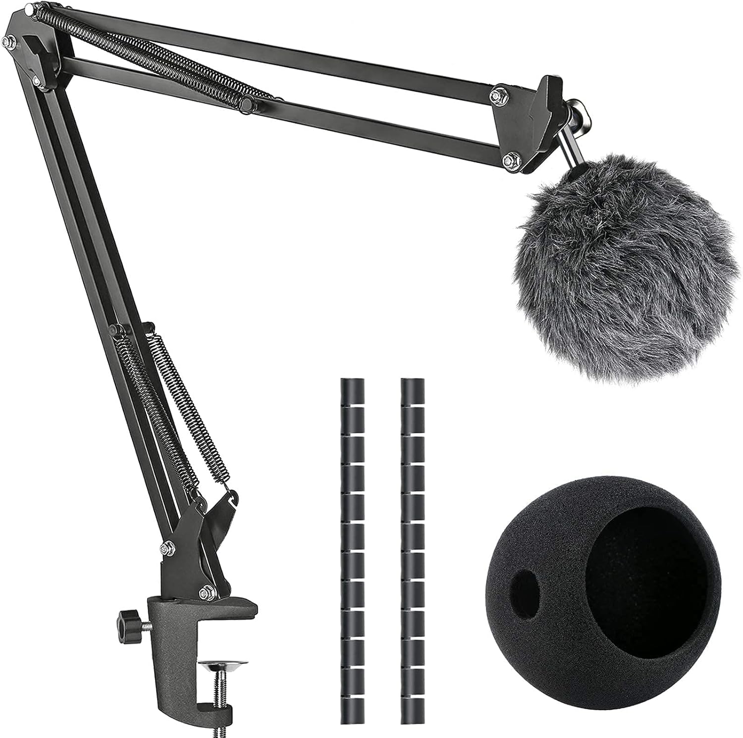 Amazon.com: SUNMON Snowball Mic Stand with Foam Windscreen，Cable Sleeve ...