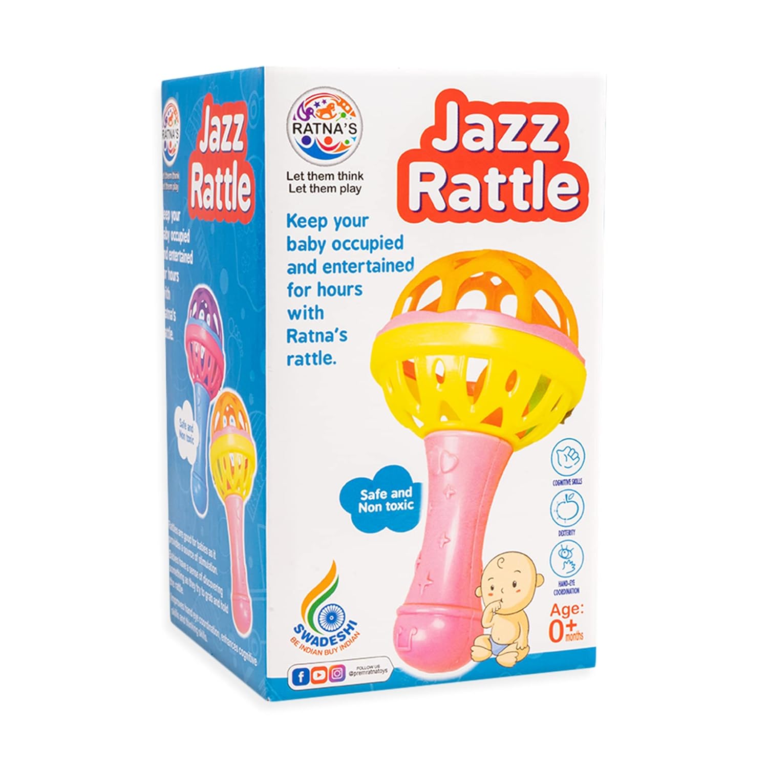 Havekart Jazz Rattle Colorful Attractive Plastic Non Toxic Grab & Shake ...