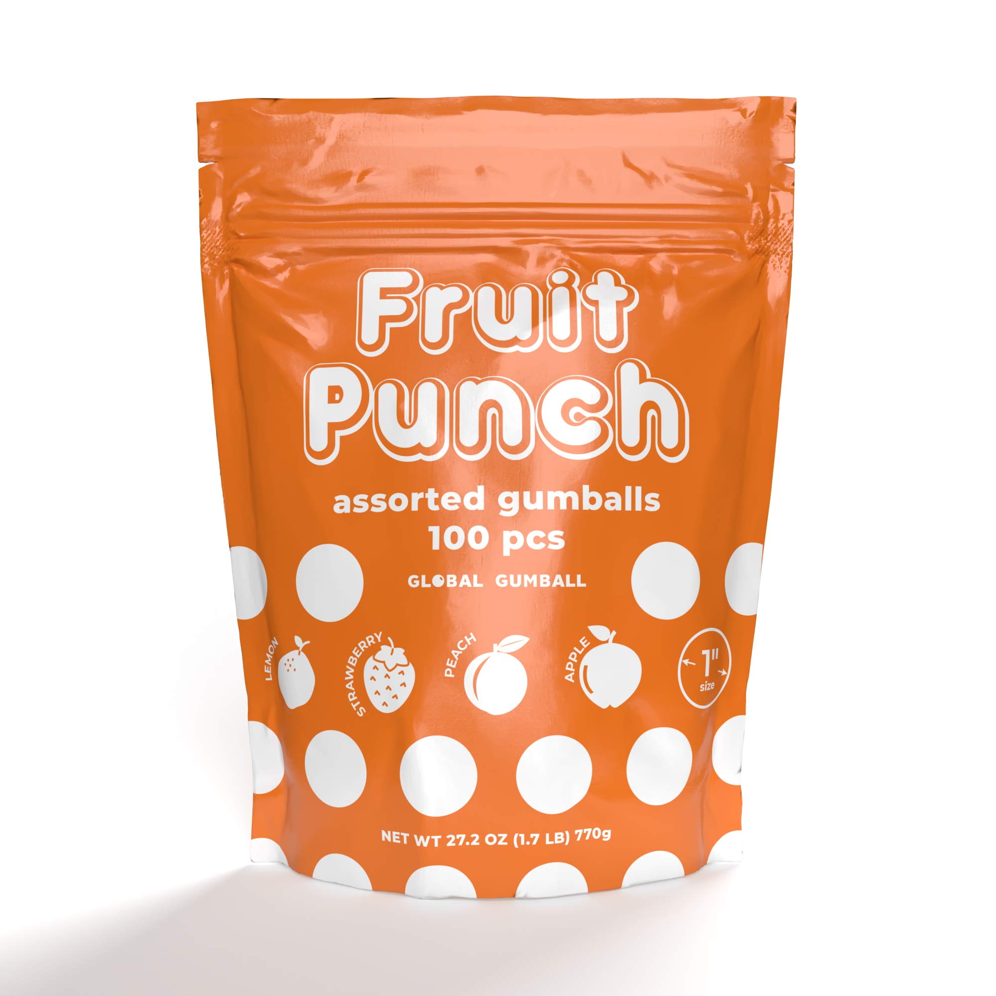 Buy Gumballs for Gumball Machine - 1 Inch Large Gumballs - Fruit Punch ...