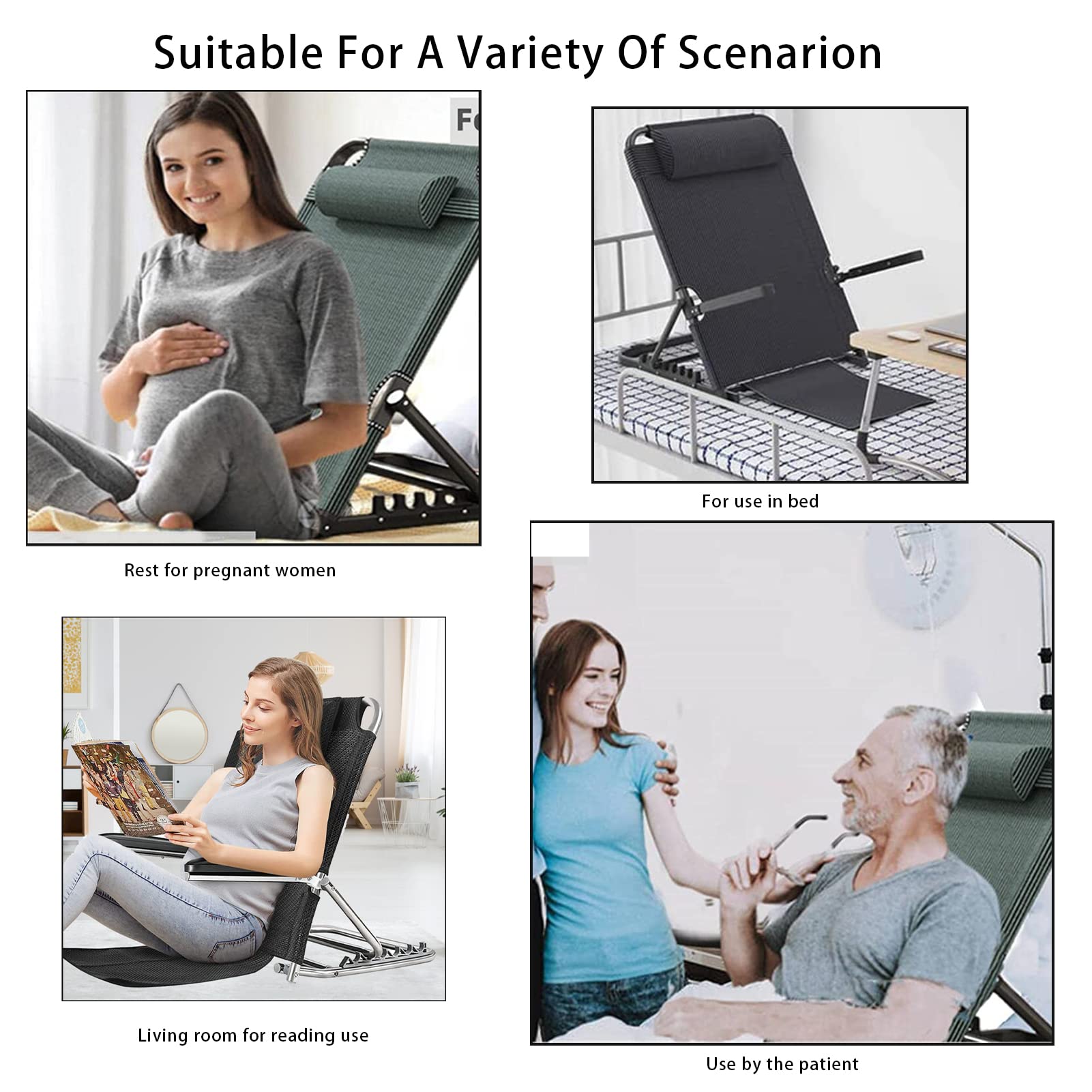 Foldable Bed Backrest with Armrests Floor Chair for Adult Reading ...