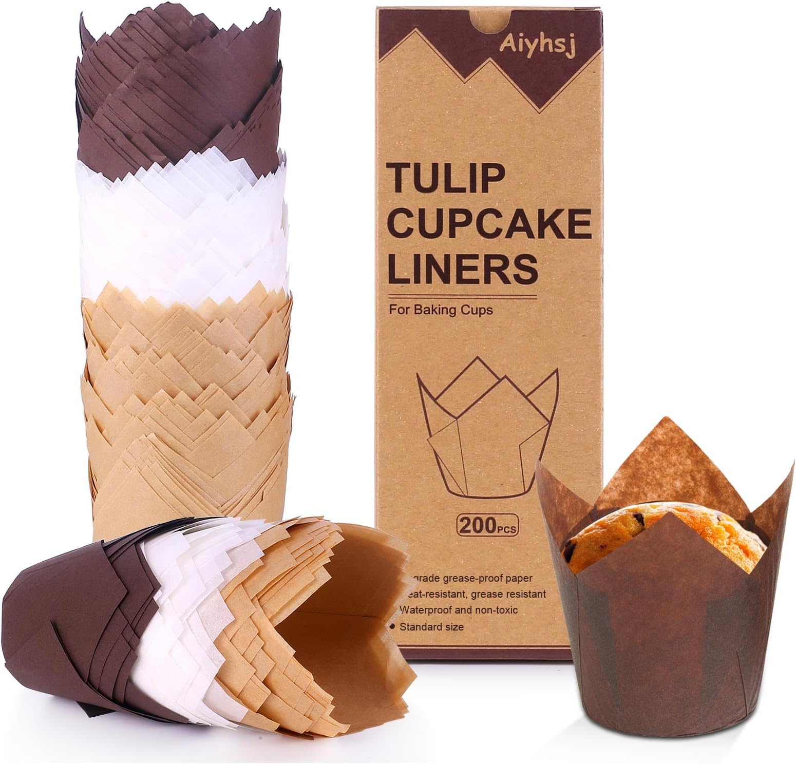 Amazon.com: Royal Brown Tulip Style Baking Cups, Large, Case of 2000 ...