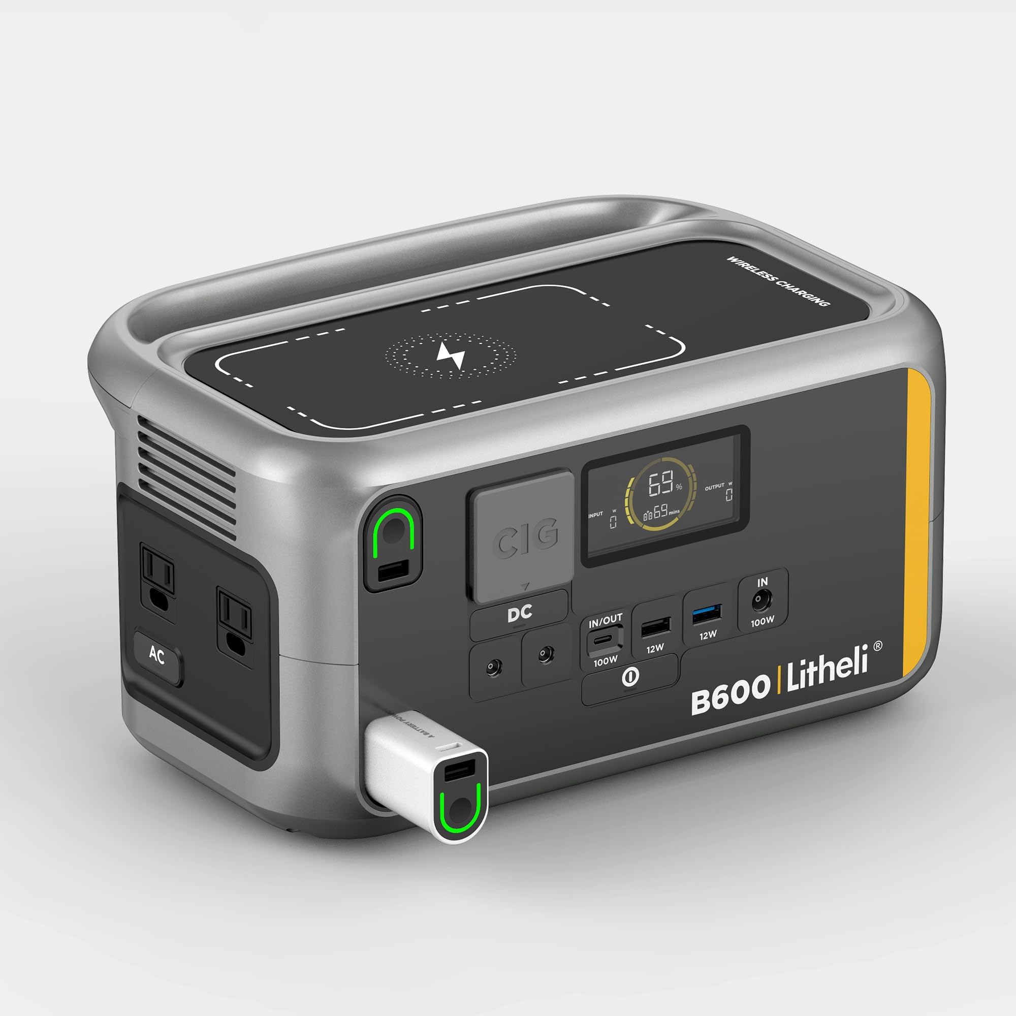 Amazon.co.jp: Litheli ポータブル電源 B600 バッテリー 大容量156000mAh/562Wh+32Wh (予備用 ...