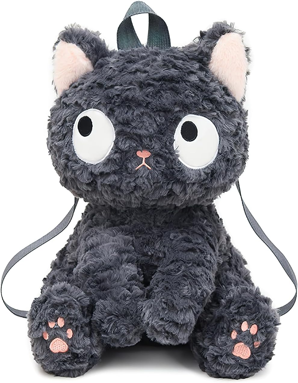 Amazon.com: Pumpkin Cat Cute Fluffy Plush Backpack Bag - Kawaii ...