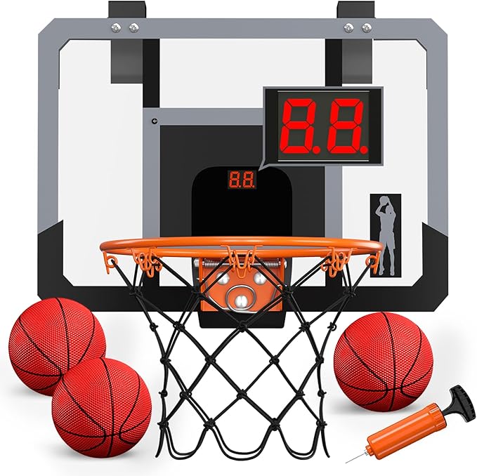 Amazon.com: ExploreMore Mini Basketball Hoop Indoor with Scoreboard ...