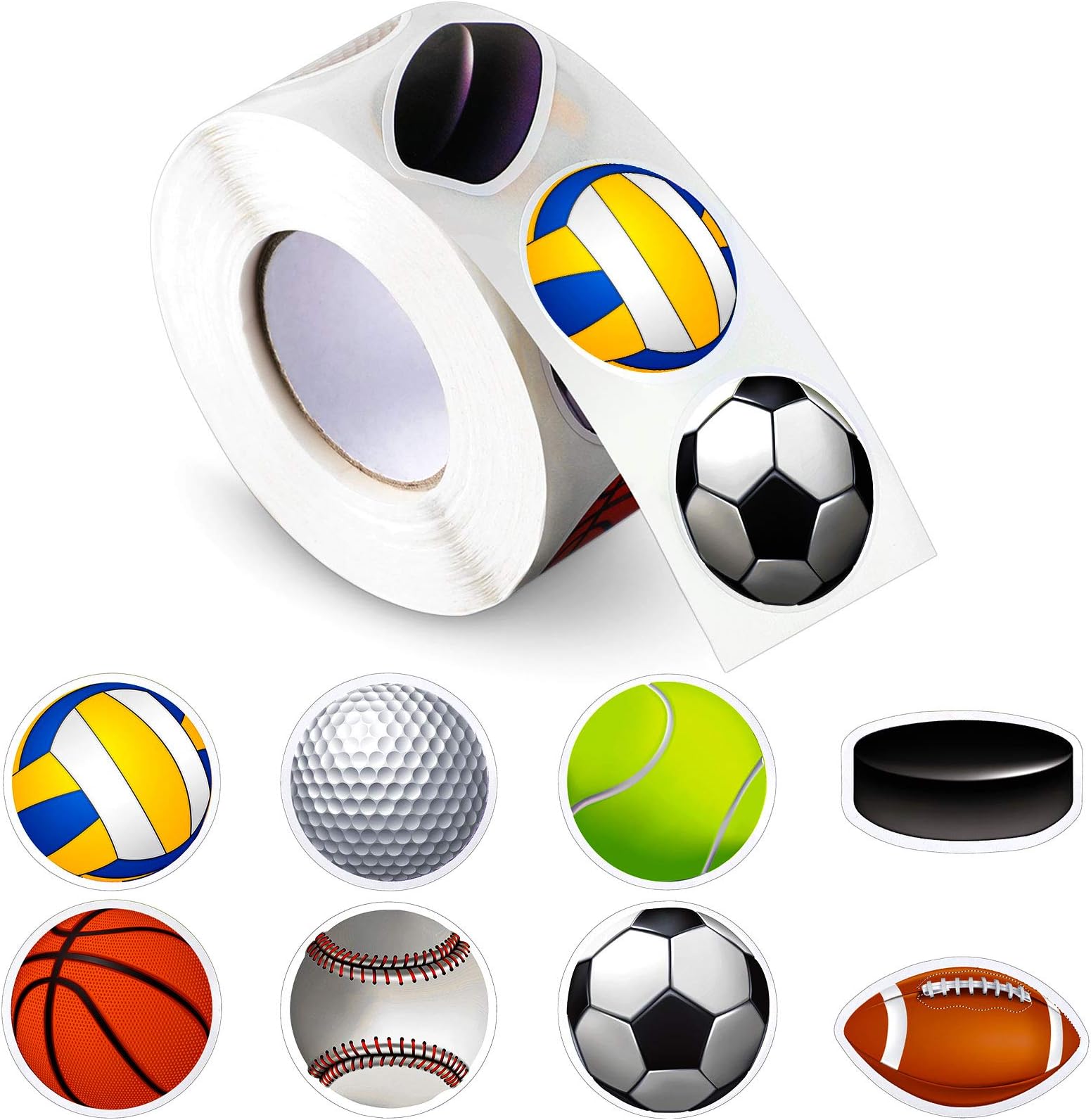Amazon.com: 800 Pieces Mixed Sports Balls Stickers 1.38 Inches ...