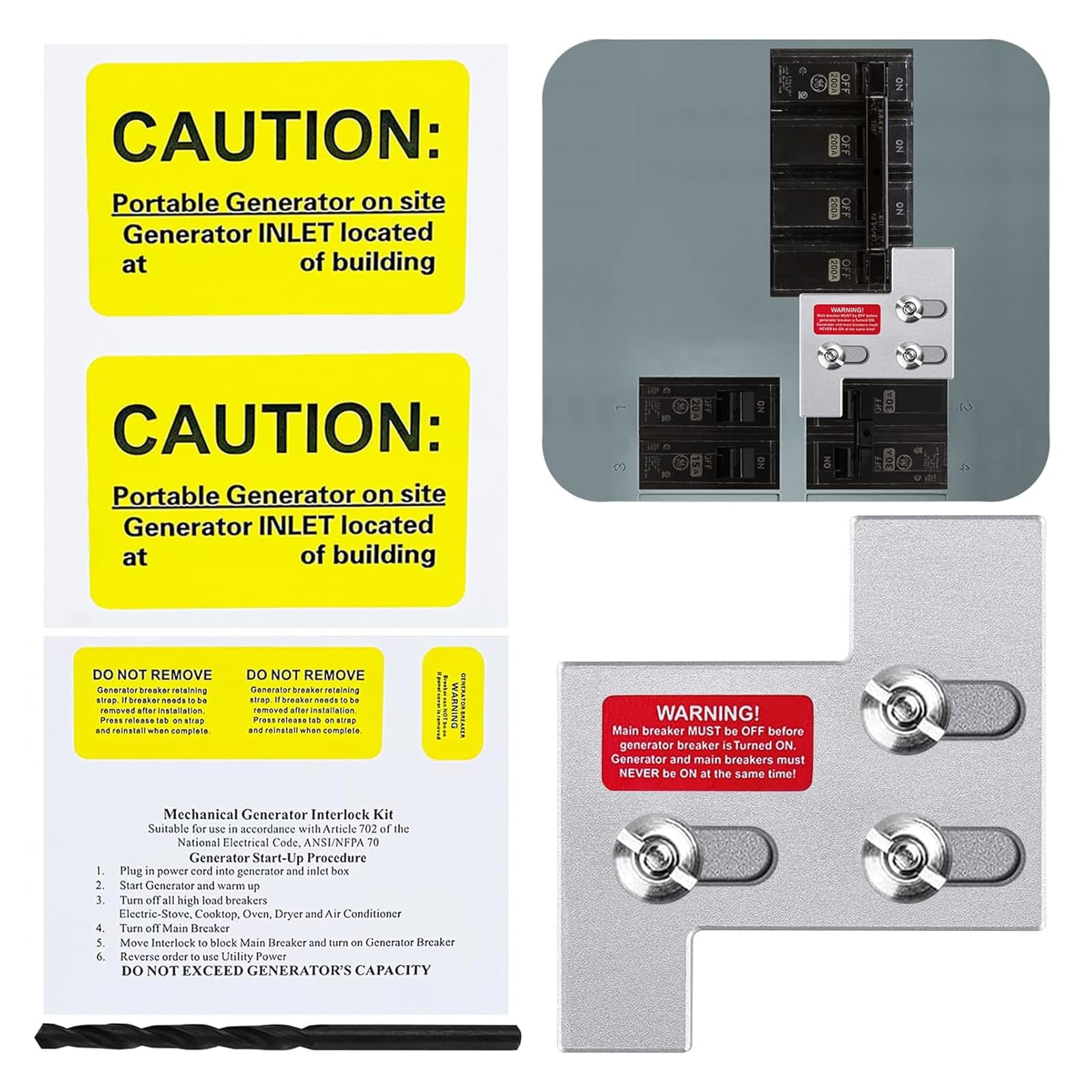 Snapklik.com : Generator Interlock Kit For General Electric GE 150 Or ...