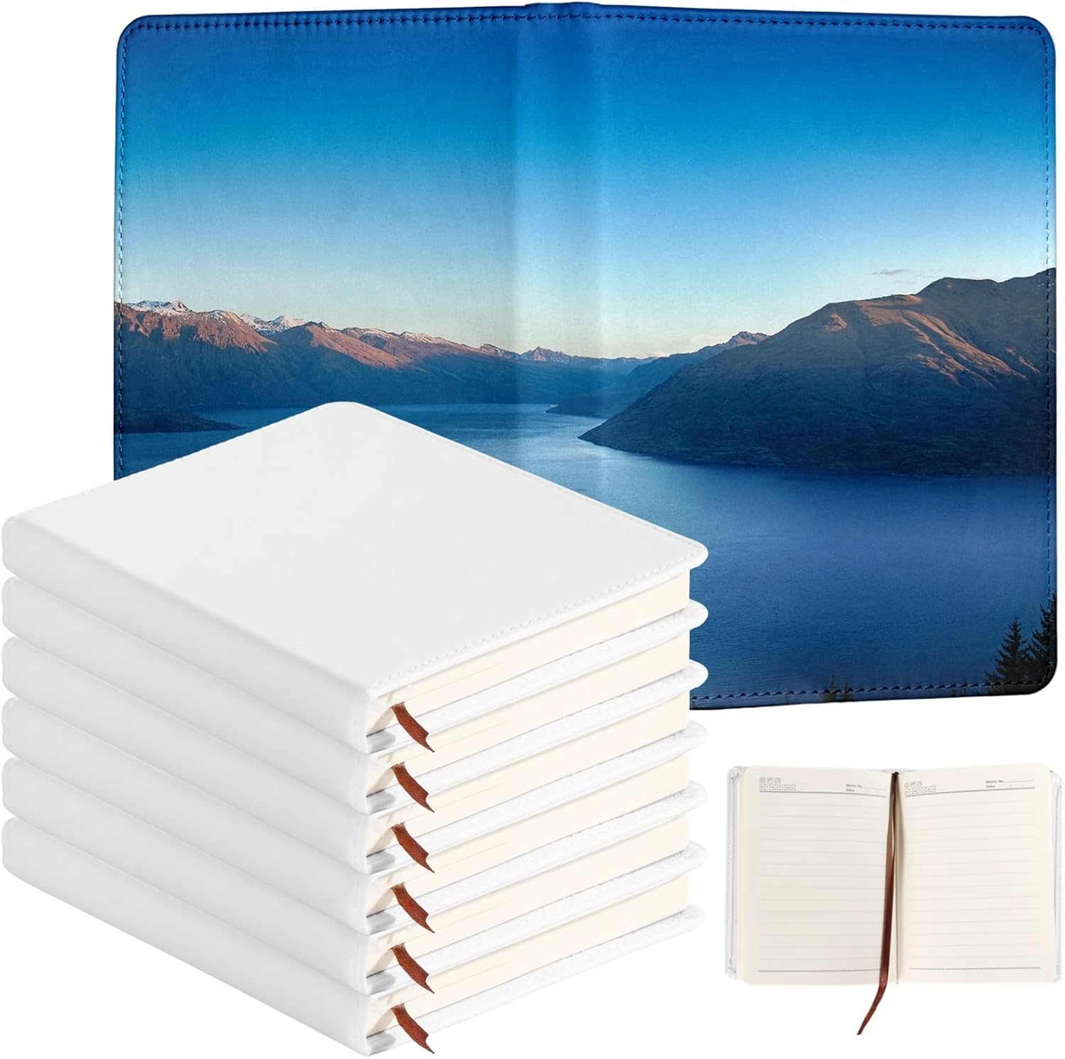 Amazon.com : Lnrueg 6 Pcs Sublimation Notebook Blank Journal A6 100 ...